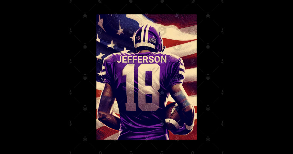 Justin Jefferson 18 football - Justin Jefferson - Sticker | TeePublic