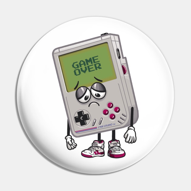 Game Over Retro Handheld 8-bit Console - Game Over - Pin | TeePublic