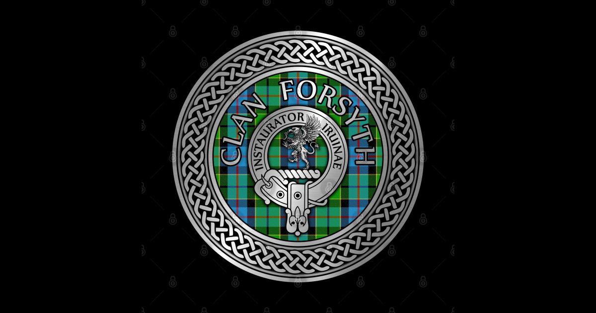 Clan Forsyth Crest & Tartan Knot - Forsyth - Sticker | TeePublic