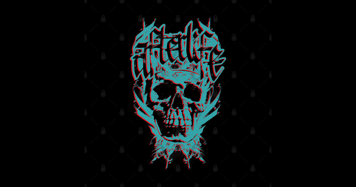 Afterlife Skull Calligraphy Design - Skullshirt - Sticker | TeePublic