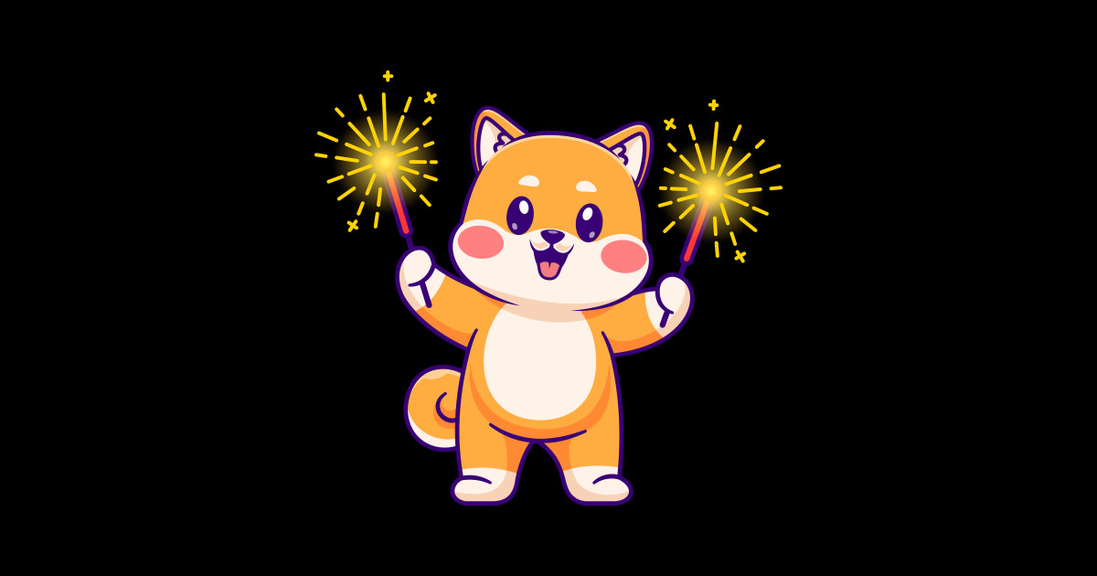 Cute Shiba Inu Dog Playing Fireworks Cartoon - Cute Shiba Inu Dog ...