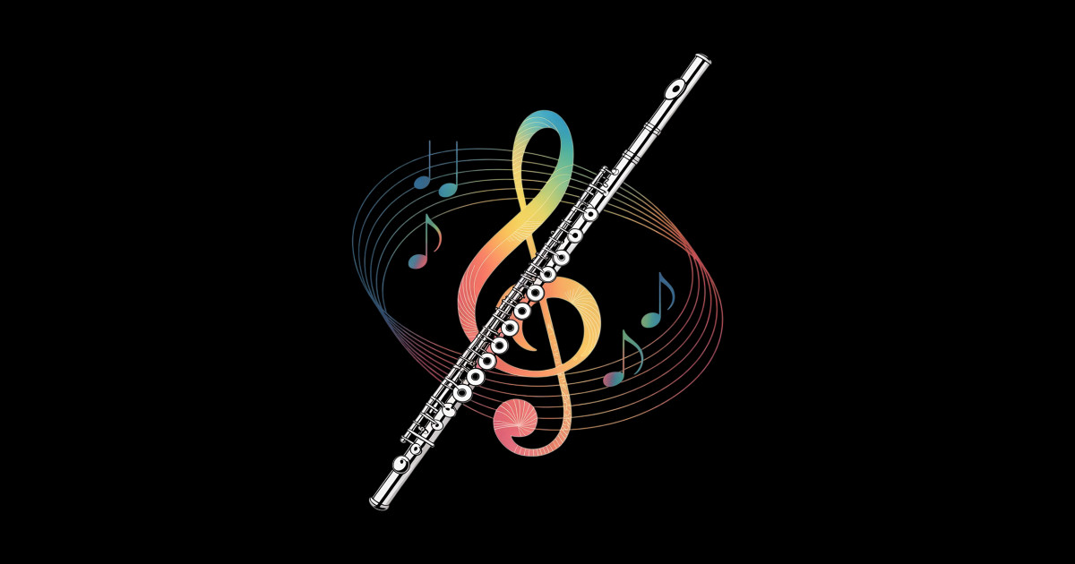Classical Music Treble Clef Flutist Gift Flute - Classical Music Treble ...