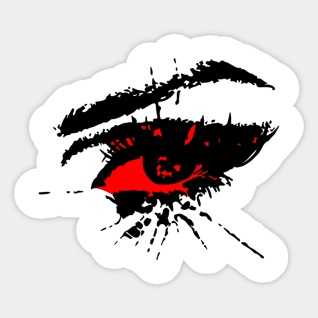 red eye artistic - Eyes - Sticker | TeePublic