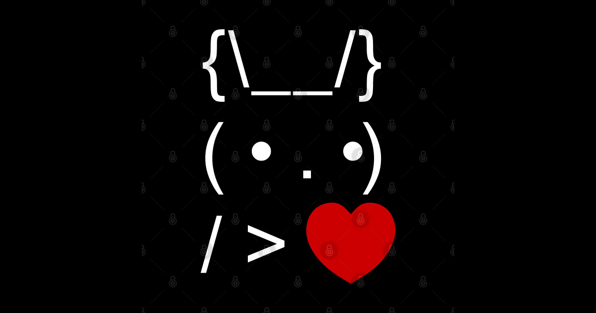 ASCII Text Art Bunny Rabbit Give Heart - Dating - Sticker | TeePublic