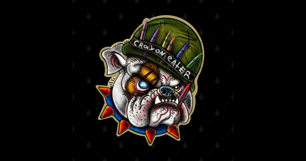 CRAYON EATER Marine Corps Humor Devil Dog USMC - Crayon Eater - Sticker | TeePublic