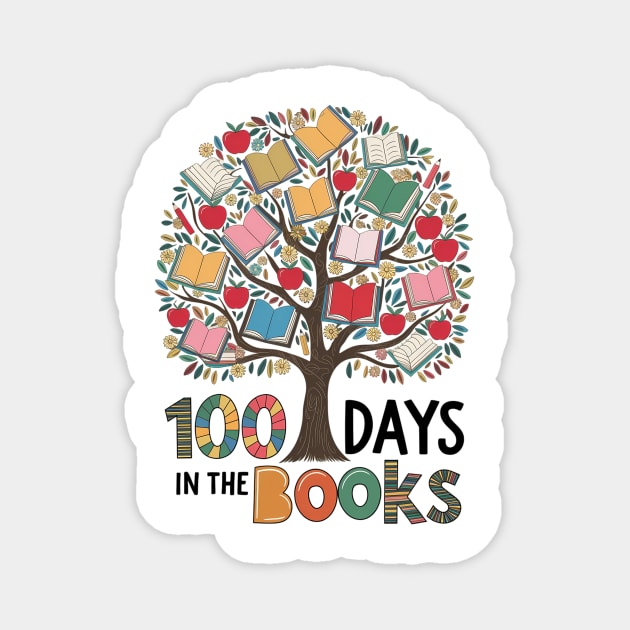 Books Reading Teacher 100th Day of School - 100th Day - Magnet | TeePublic