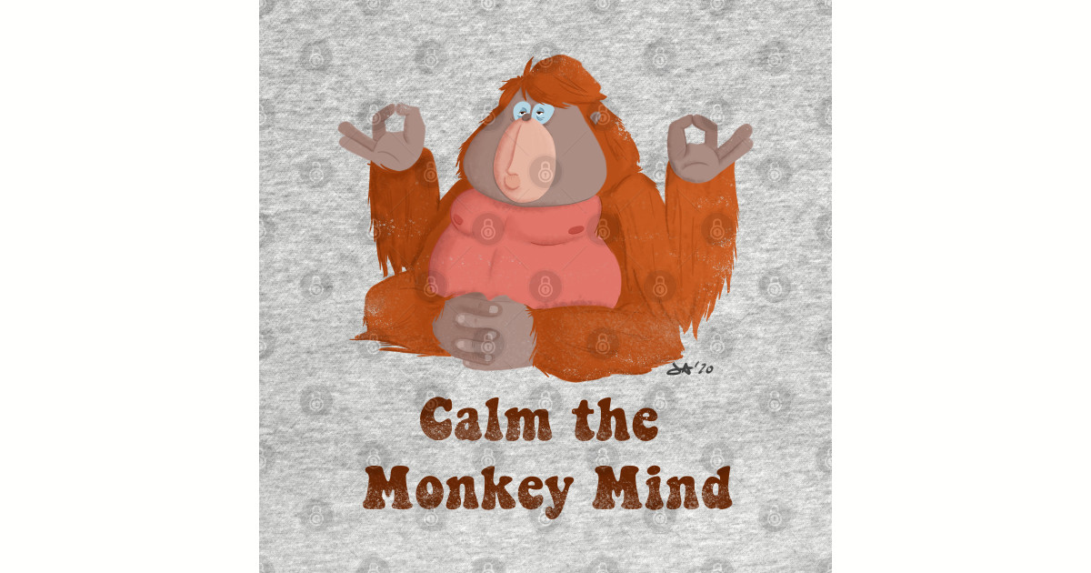 Zen Orangutan - Calm the Monkey Mind - Yoga Zen Orangutan - T-Shirt ...