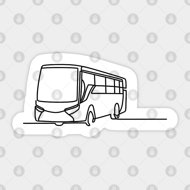 Bus Line Drawing - Bus - Sticker | TeePublic