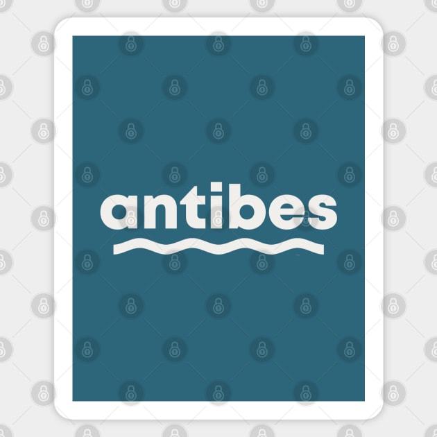 Antibes, France (white) - Antibes Text - Sticker | TeePublic