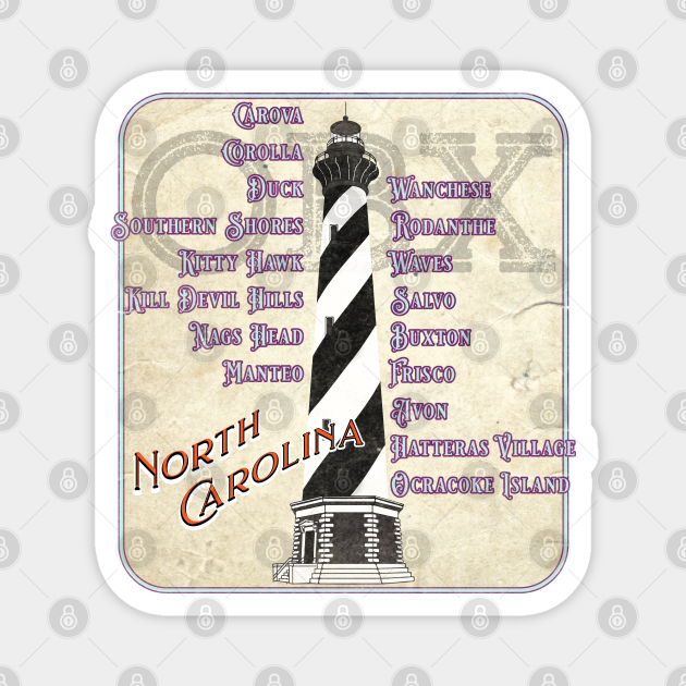 OBX Towns - Obx North Carolina - Magnet | TeePublic