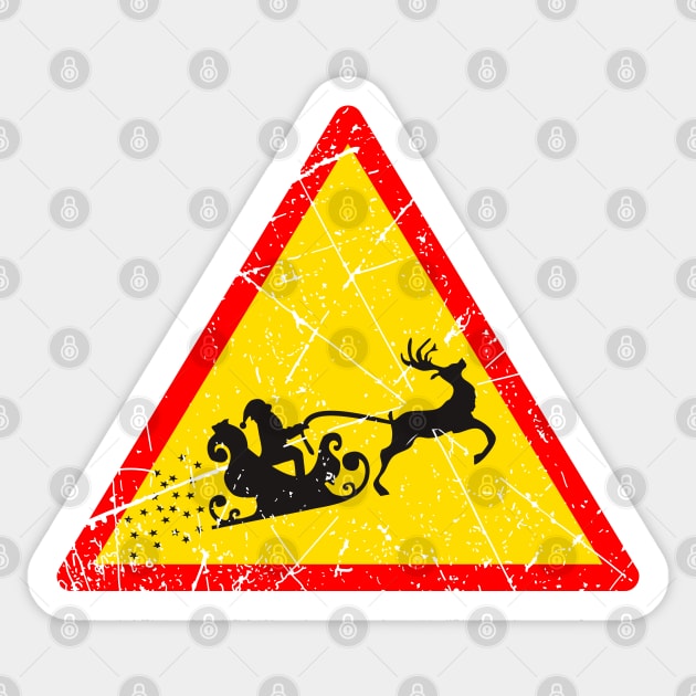 Warning Christmas Sign - Christmas Sign - Sticker | TeePublic
