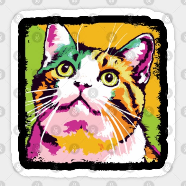 Munchkin Cat Pop Art - Cat Lover Gift - Munchkin Cat - Sticker | TeePublic