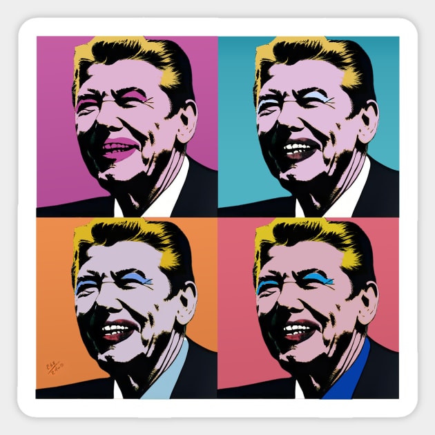Ronald Reagan Andy Warhol - Ronald Reagan - Sticker | TeePublic