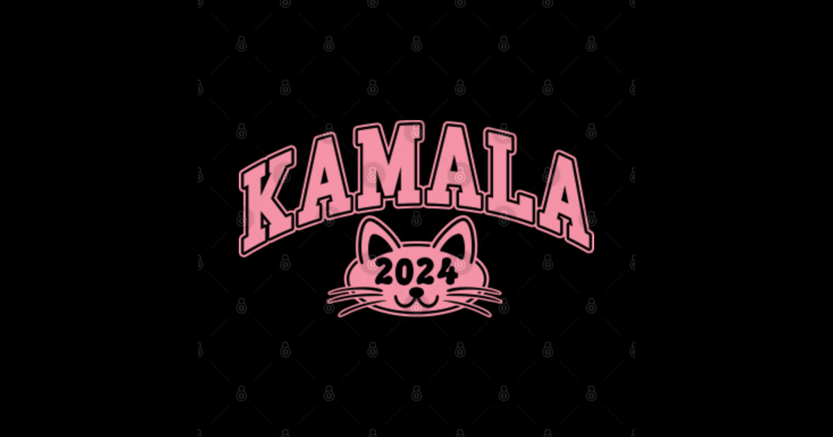 Cats for Kamala 2024 Cute Pink Kamala Harris Madam President Anti-Trump ...
