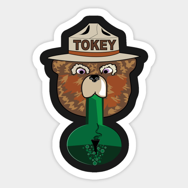 Tokey The Bear - Bong - Sticker | TeePublic