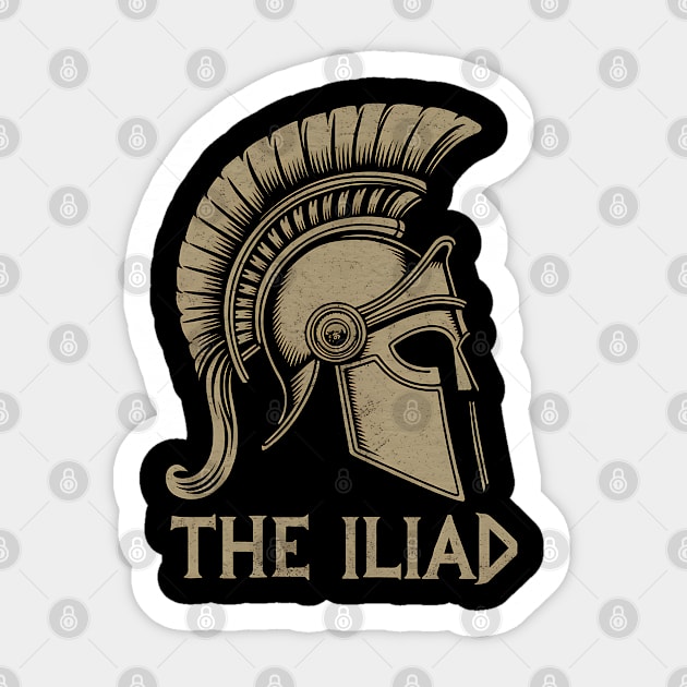 The Iliad of Homer Greek Helmet - Iliad - Sticker | TeePublic