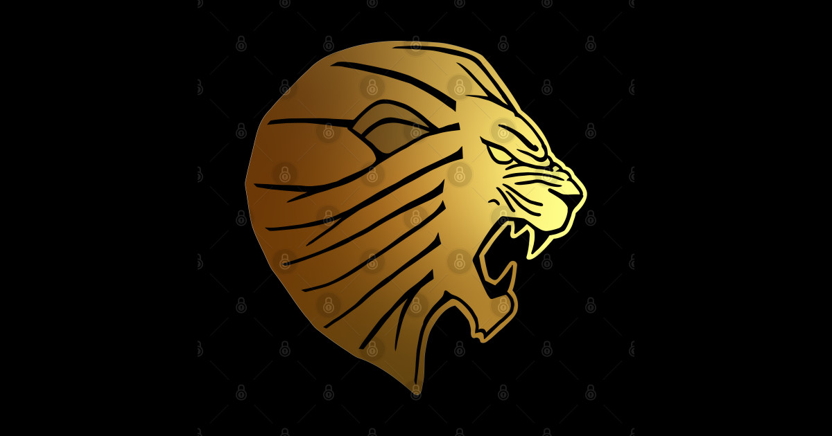 Gold Lion Head - Golden Lion - Sticker | TeePublic