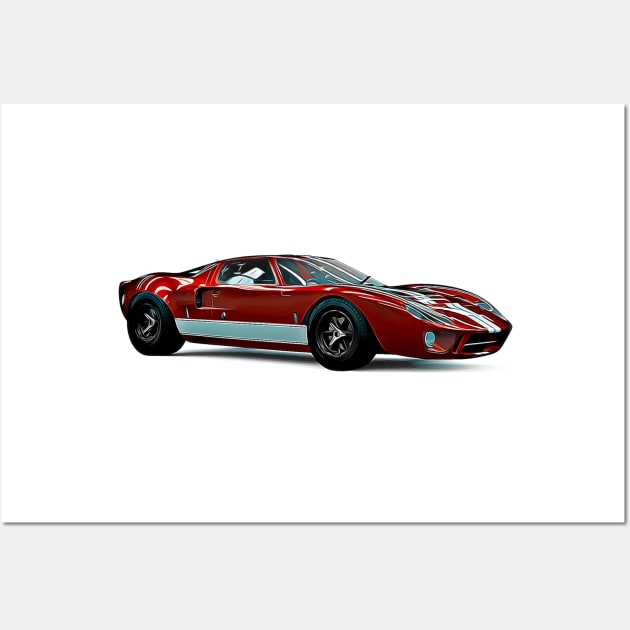 GT40 MK1 Cartoon - Car - Posters and Art Prints | TeePublic