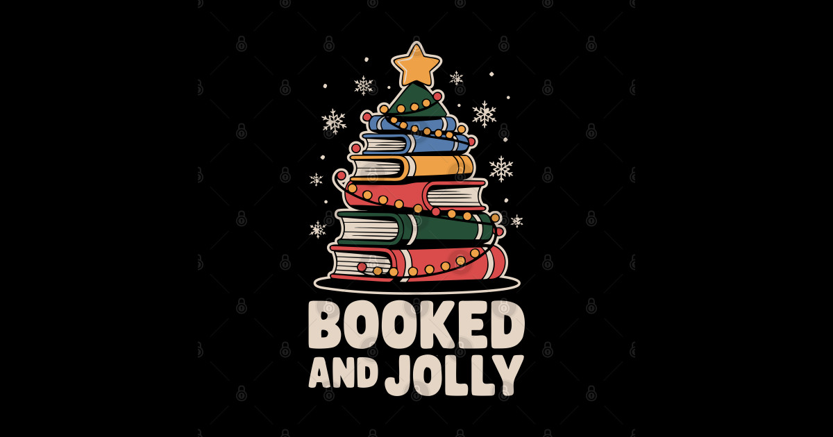 Booked and jolly Black background - All Booked For Christmas - Sticker ...