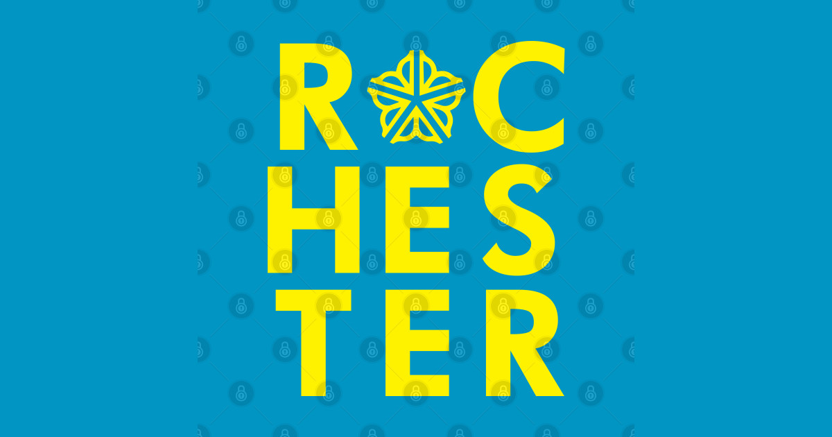 Officially Licensed Typographic Rochester Logo - Rochester - T-Shirt ...