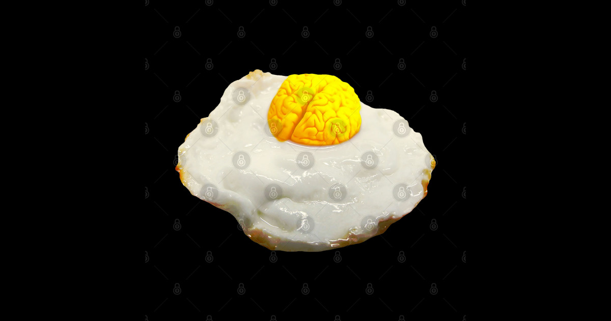 brain - Brain Brain Egg Yolk Fuzzy Weird Photoc - Sticker | TeePublic