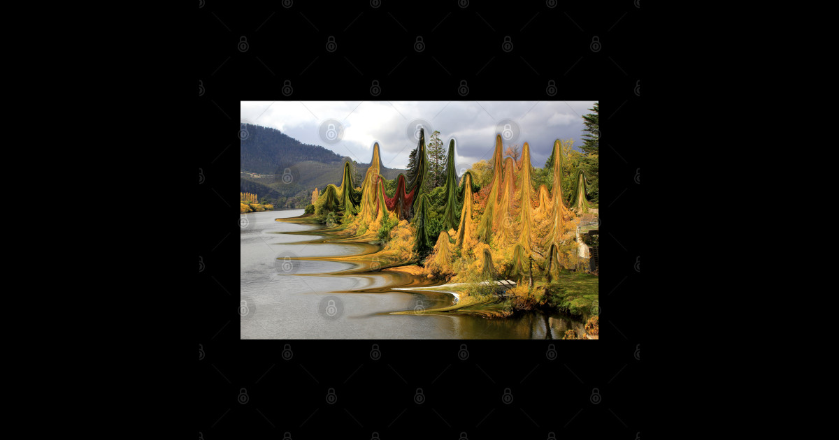 Distorted Tasmanian landscape - Tasmania - Sticker | TeePublic