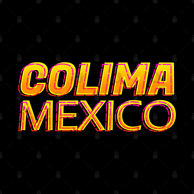 Colima Mexico Neon Text Sign, Typography Outline - Colima - Pin | TeePublic