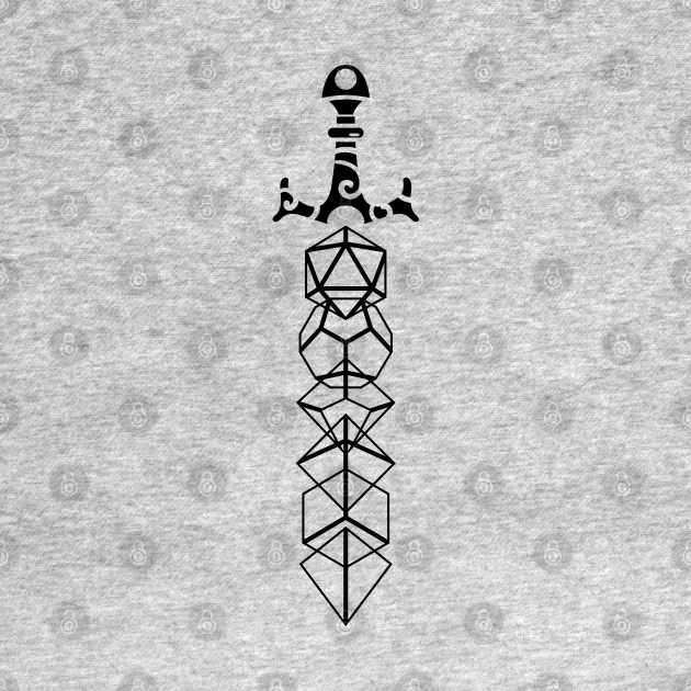 Nerdy Polyhedral Dice Sword TRPG Tabletop RPG Gaming Addict - Dungeons ...