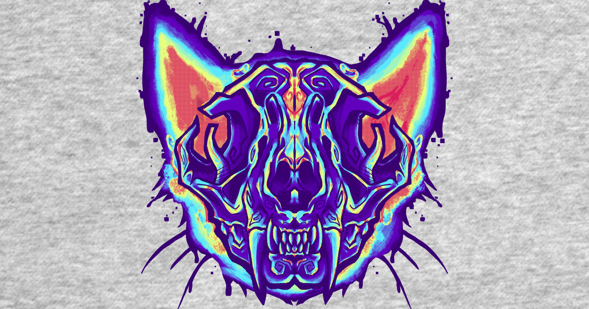Diaphonized cat skull Thermal edition - Cat Skulls - T-Shirt | TeePublic