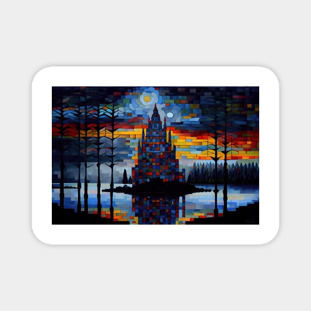 Mondrian Castle - Castle - Magnet | TeePublic