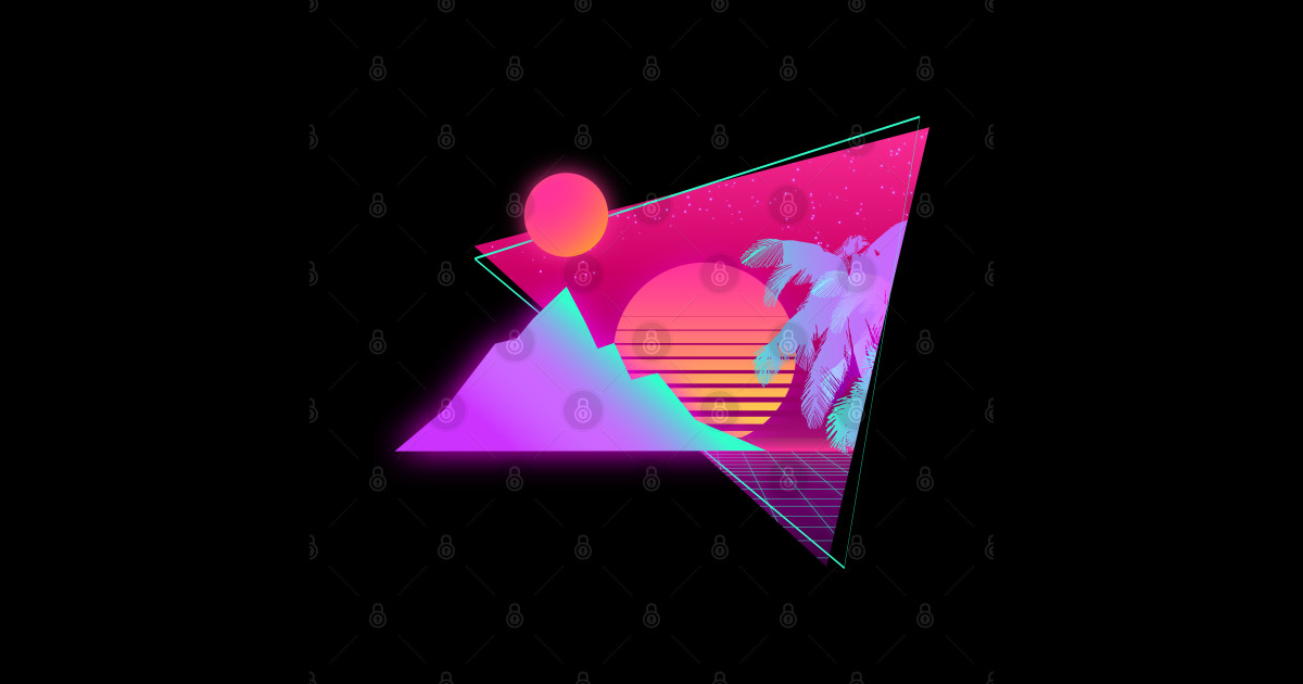 Synthwave Sunset - Synthwave - Sticker | TeePublic