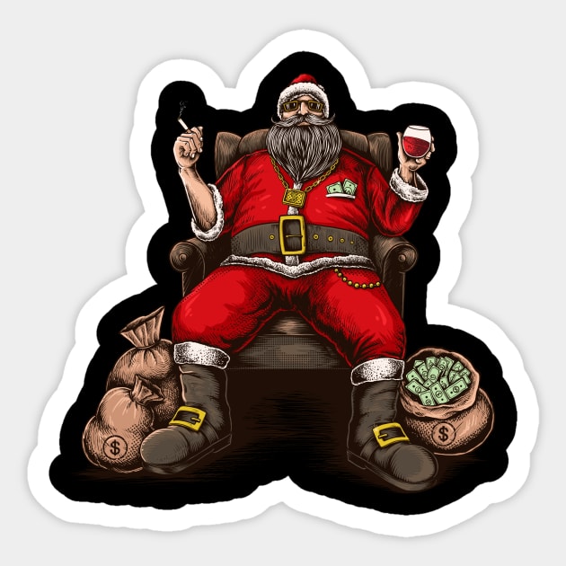 The Rich Santa claus - Christmas Gifts - Sticker | TeePublic