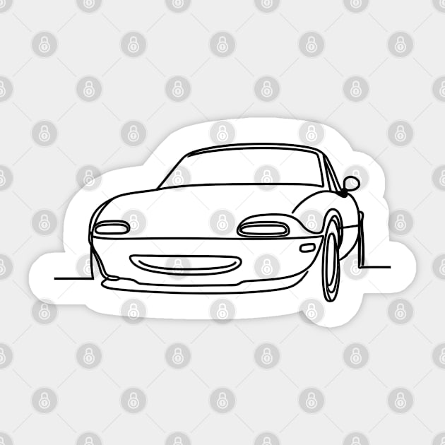Mazda Miata Line Drawing - Miata - Sticker | TeePublic