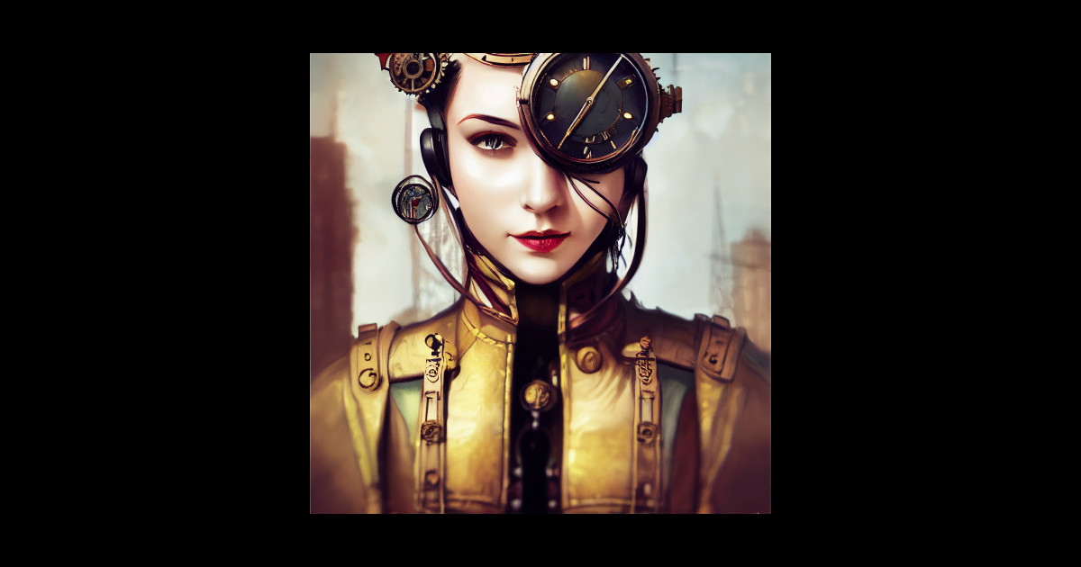 Clockwork Steampunk Woman - Steampunk - Sticker | TeePublic