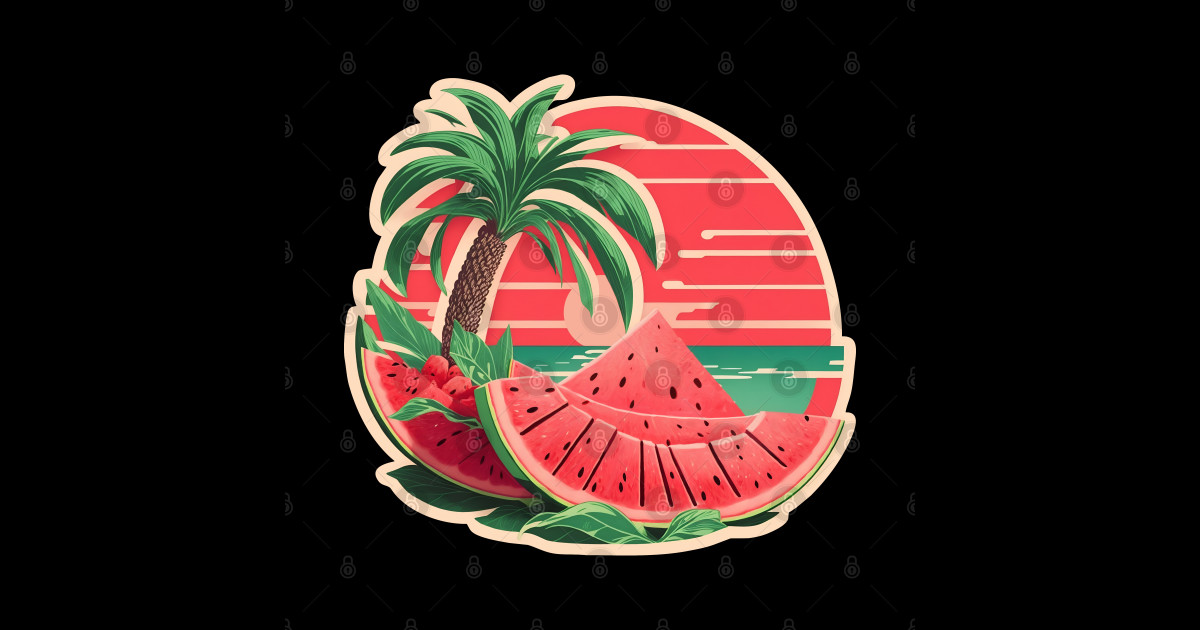 Watermelon Sugar High summer Design - Watermelon Palm Beach - Sticker ...