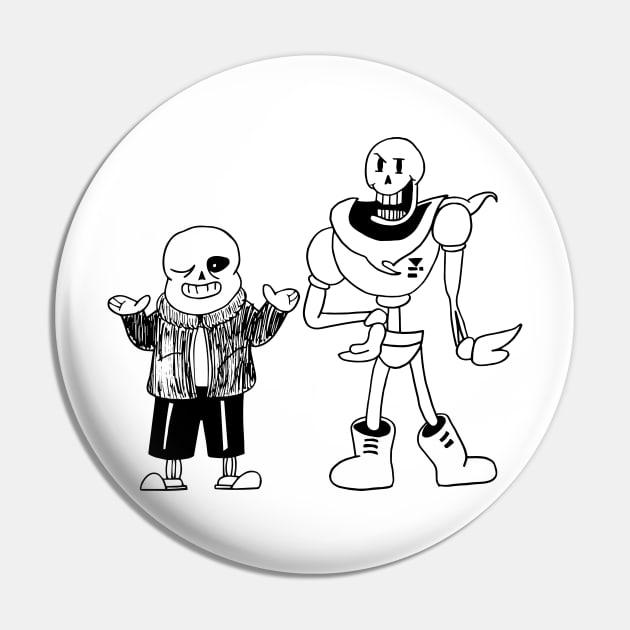 Sans and Papyrus Undertale Simple Black and White Design - Undertale ...