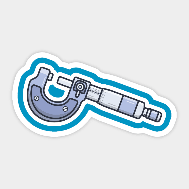 Screw Gauge Micrometer Sticker vector illustration. Engineer and ...
