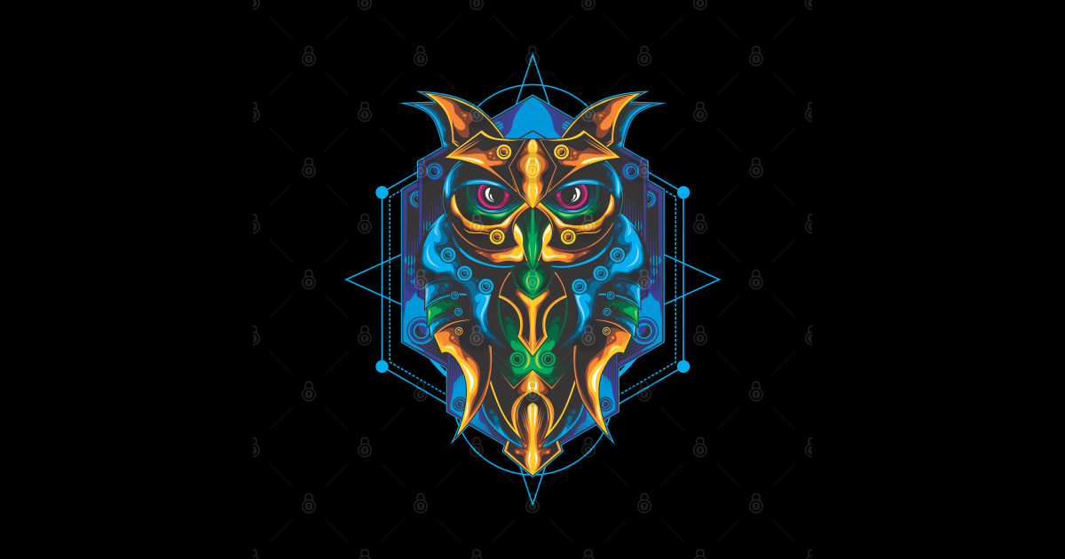 OWL DESIGN SACRED GEOMETRY - Owl Artwork - Posters and Art Prints ...