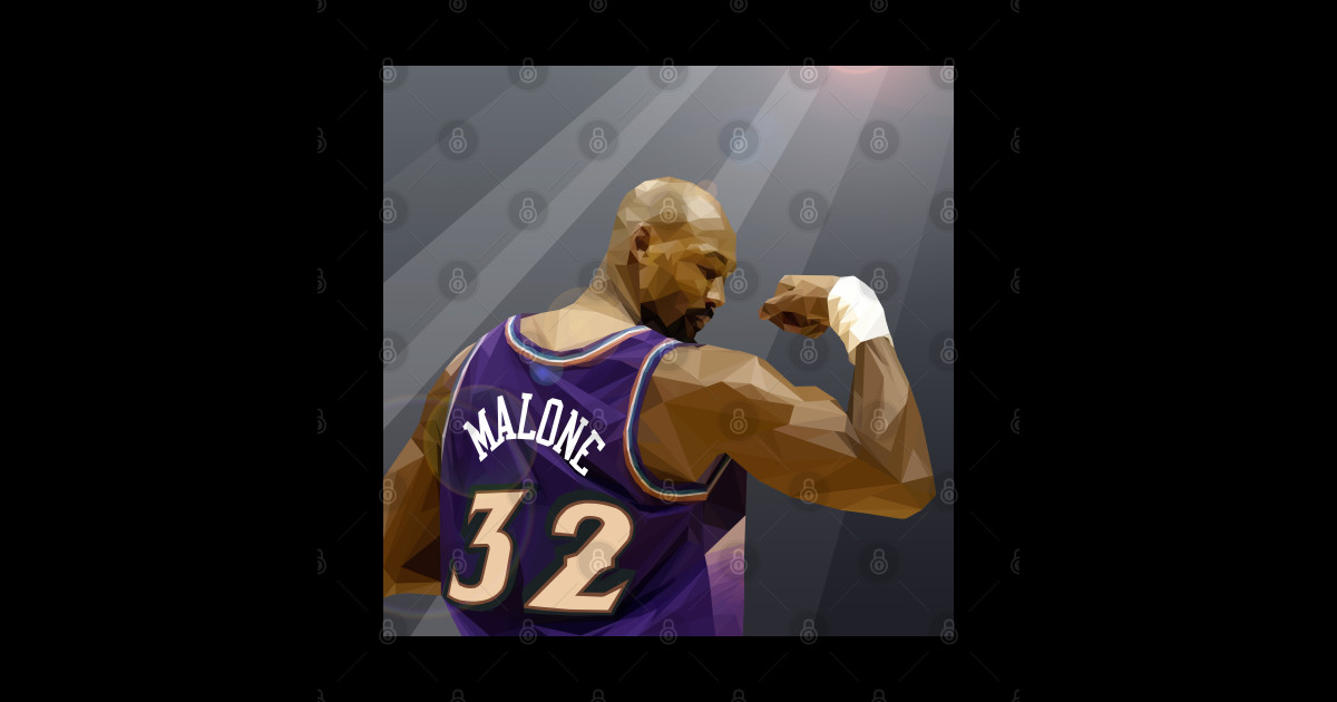 Karl Malone Low Poly Flex - Karl Malone - Sticker | TeePublic