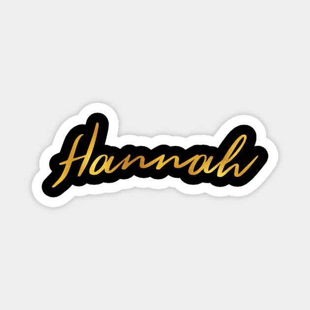 Hannah Name Hand Lettering in Faux Gold Letters - Hannah - Magnet ...