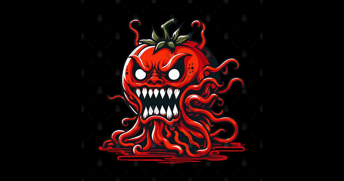 Tomato evil monster - Tomato - Sticker | TeePublic