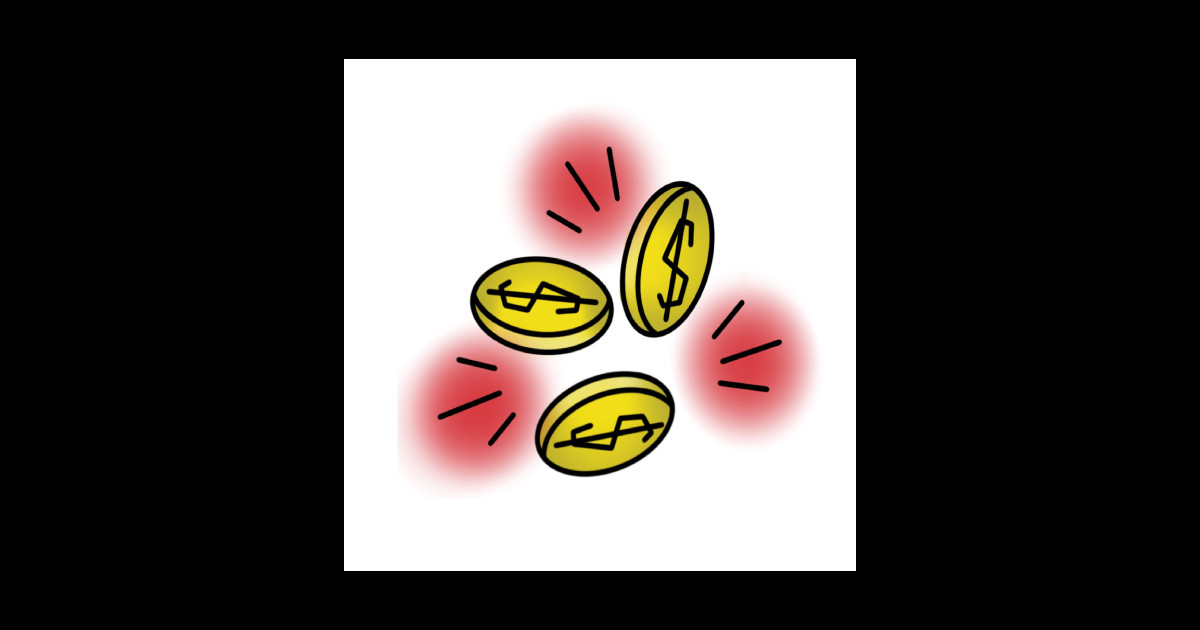 gold coins - Gold - Sticker | TeePublic
