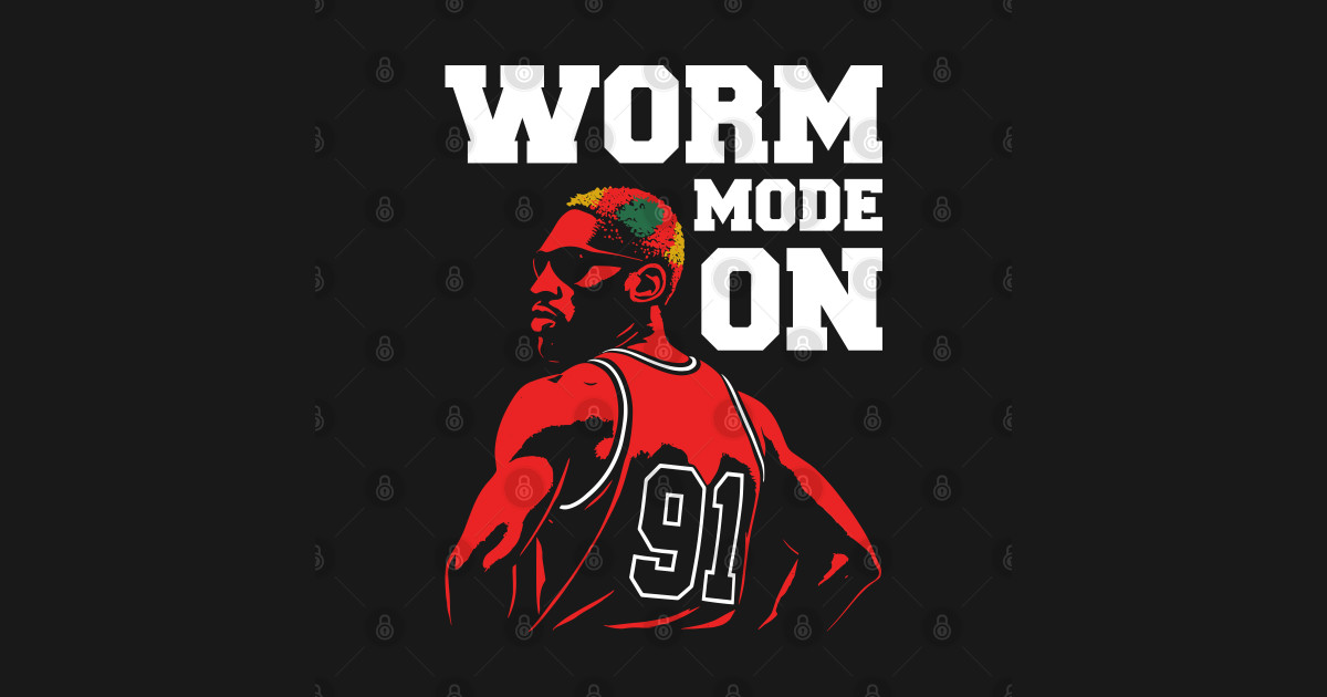 Worm Mode On - Dennis Rodman - T-Shirt | TeePublic