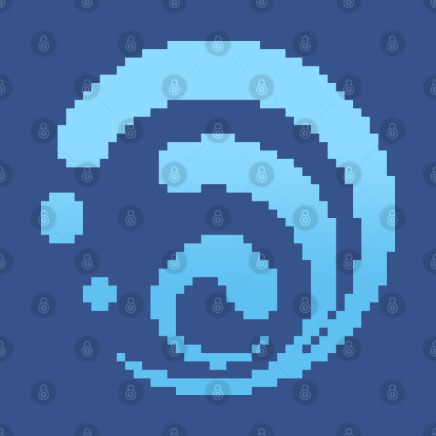 Hydro Elements Genshin Impact Pixel Art - Genshin Impact - Long Sleeve ...