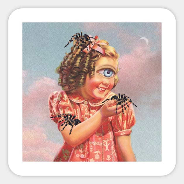 Cyclops Daughter Collage Art - Collage Artwork - Sticker | TeePublic