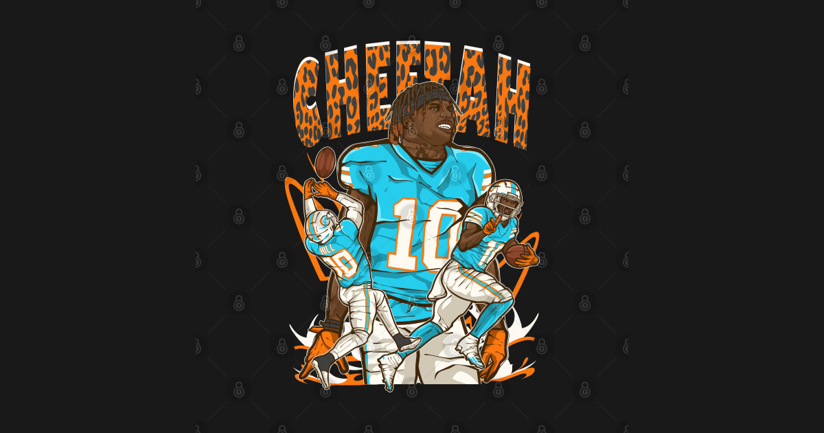 Tyreek Hill “Cheetah” Cartoon - Tyreek Hill - T-Shirt | TeePublic