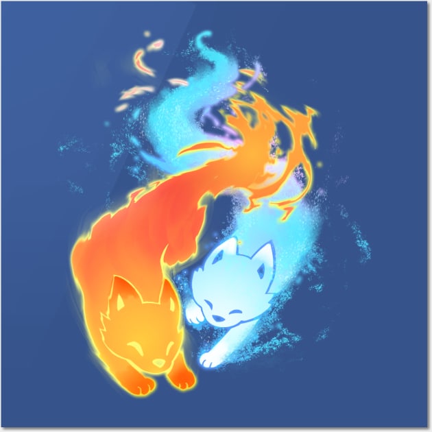 Fire and Ice - Fox - Posters and Art Prints | TeePublic