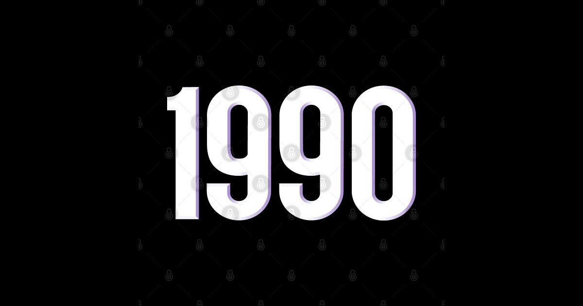 1990 Simple Logo Vintage Style - 1990 - Sticker | TeePublic