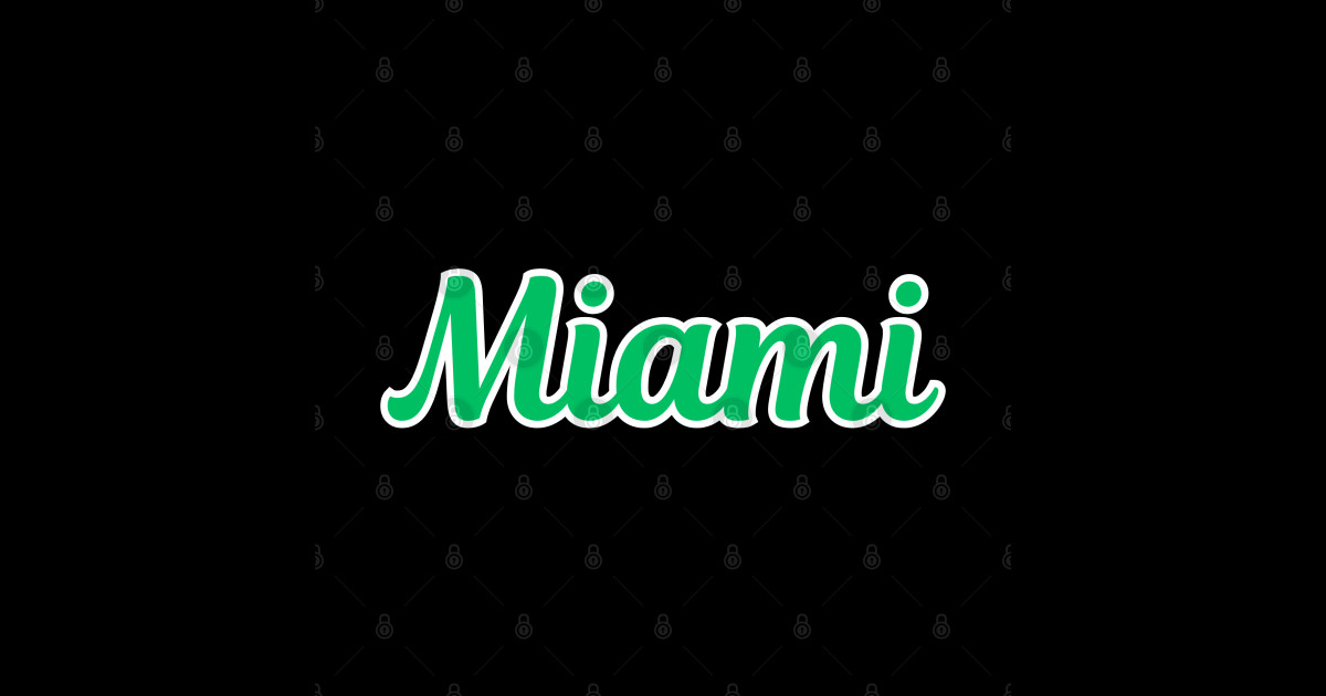 Miami Script - Miami - Sticker | TeePublic