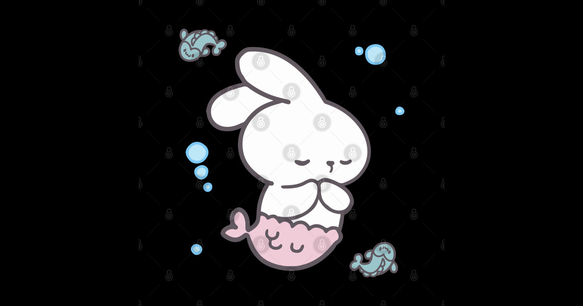 Dive into Dreamland: The Slumbering Cute Mer-Bunny - Kawaii Cute Bunny ...